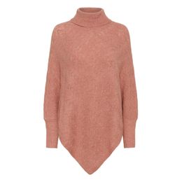 Strickponcho Kaffe "Poncho KAjennie", Damen, rosa (light mahogany melange), Obermaterial: 68% Polyacryl PAN. 28% Polyester PES. 4% Elasthan EL., Pullover