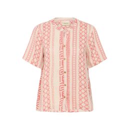 Hemdbluse Cream "Langarm-Hemd CRBellis", Damen, Gr. L-XL, bunt (ethnic geo porcelain rose), Obermaterial: 100% Leinen LI., Blusen Hemdbluse