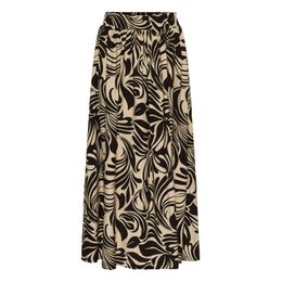Midirock Kaffe "Rock KAcelia", Damen, Gr. 42, beige (feather gray, schwarz graphic), Obermaterial: 83% Viskose CV. 17% Polyamid PA., R&ouml;cke