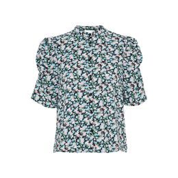 Kurzarmbluse Ichi "Kurzarm-Bluse IXNINA", Damen, Gr. 36, blau (total eclipse with blau flowers), Obermaterial: 100% Polyester PES., Blusen