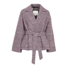 Wintermantel Ichi "Jacke IHJANNET", Damen, Gr. 40, schwarz (schwarz brushed chek), Obermaterial: 88% Polyester PES. 5% Viskose CV. 4% Polyacryl PAN. 2% Polyamid PA. 1% Wolle mw., M&auml;ntel Wintermantel