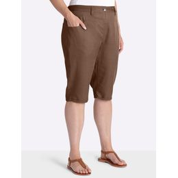 Bermudas sheego, Damen, Gr. 46, Normalgr&ouml;&szlig;en, braun, 100% Lyocell, unifarben, Hosen Bermudas