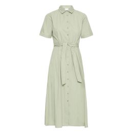 Midikleid Ichi "Kleid IHFANTY", Damen, Gr. 34, N-Gr, gr&uuml;n (tea), Obermaterial: 100% Baumwolle CO., Kleider Midikleid