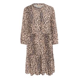 Midikleid Culture "Kleid CUdrea", Damen, Gr. M, N-Gr, beige (leopard), Obermaterial: 100% Viskose LENZING ECOVERO CV LenzEcov., Kleider Midikleid