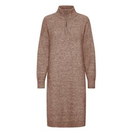 Midikleid Fransa "Kleid FRSANNY", Damen, Gr. L, N-Gr, beige (rain drum melange), Obermaterial: 55% Polyester PES. 30% Wolle mw. 10% Nylon NY. 5% Elasthan EL., Kleider Midikleid