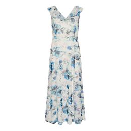 Midikleid Kaffe "Kleid KAelsa", Damen, Gr. 34, N-Gr, blau (blau roses with gardenia aop), Obermaterial: 100% Polyester PES., Kleider Midikleid