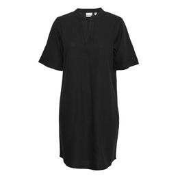 Midikleid Ichi "Kleid IHLINO", Damen, Gr. 34, N-Gr, schwarz, Obermaterial: 58% Leinen LI. 42% Viskose CV., Kleider Midikleid