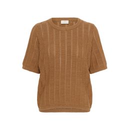 Strickpullover Kaffe "Strickpullover KAbetty", Damen, Gr. S, braun (toasted coconut), Obermaterial: 70% Baumwolle CO. 30% Nylon NY., Pullover Strickpullover