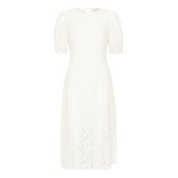 Midikleid Cream "Kleid CREbana", Damen, Gr. 40, N-Gr, wei&szlig; (snow wei&szlig;), Obermaterial: 60% Polyester PES. 40% Baumwolle CO., Kleider Midikleid