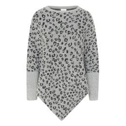 Strickponcho Kaffe "Poncho KAmolly", Damen, grau (grau melange), Obermaterial: 64% Polyacryl PAN. 22% Polyester PES. 10% metallisierte Fasern MTF. 4% Elasthan EL., Pullover