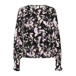 Langarmbluse Kaffe "Langarm-Bluse KAlura", Damen, Gr. 36, schwarz (schwarz, pink graphic strokes), Obermaterial: 100% Viskose LENZING ECOVERO CV LenzEcov., Blusen