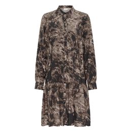 Midikleid Kaffe "Kleid KAjamie", Damen, Gr. 34, N-Gr, braun (braun graphic print), Obermaterial: 50% Viskose CV. 50% Viskose LENZING ECOVERO CV LenzEcov., Kleider Midikleid