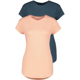 alife and kickin Rundhalsshirt ALIFE & KICKIN, Damen, Gr. S, mellow peach, nightblau, 95% Viskose, 5% Elasthan, Rundhals, Shirts Rundhalsshirt
