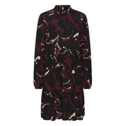 Midikleid Kaffe "Kleid KAlinda", Damen, Gr. 34, N-Gr, rot (windsor wine, schwarz flower), Obermaterial: 100% Viskose LENZING ECOVERO CV LenzEcov., Kleider Midikleid