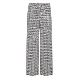 Stoffhose Ichi "Hose IHKATE", Damen, Gr. S, N-Gr, schwarz (total eclipse ikat tile aop), Obermaterial: 74% Polyester Pol. recyc.. 22% Viskose CV. 4% Elasthan EL., Hosen Stoffhose