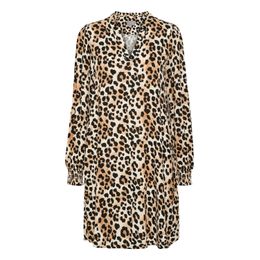 Midikleid Culture "Kleid CUatlas", Damen, Gr. L, N-Gr, beige (leopard), Obermaterial: 100% Viskose LENZING ECOVERO CV LenzEcov., Kleider Midikleid