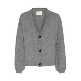 Strickjacke Cream "Strickjacke CRHoliday", Damen, Gr. L-XL, grau (asphalt melange), Obermaterial: 100% Polyester PES., Strickjacken Strickjacke
