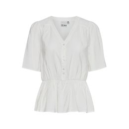 Kurzarmbluse Ichi "Kurzarm-Bluse IHCINOMA", Damen, Gr. 40, wei&szlig; (cloud dancer), Obermaterial: 85% Viskose CV. 15% Polyester PES., Blusen