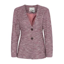 Blusenblazer Ichi "Blazer IHKATE", Damen, Gr. L, pink (pink berry boucl&eacute;), Obermaterial: 84% Polyester PES. 16% Baumwolle CO., Blazer Blusenblazer