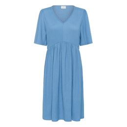Jerseykleid Kaffe "Jerseykleid KAmolly", Damen, Gr. 34, N-Gr, blau (ebb and flow), Obermaterial: 98% Polyester PES. 2% Elasthan EL., Kleider Jerseykleid