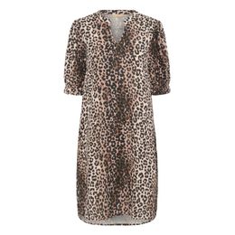 Midikleid Culture "Kleid CUkos", Damen, Gr. L, N-Gr, beige (leopard), Obermaterial: 100% Baumwolle CO., Kleider Midikleid