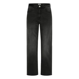 Regular-fit-Jeans Ichi "Jeans IHTWIGGY", Damen, Gr. 25, N-Gr, schwarz (washed schwarz), Obermaterial: 98% Baumwolle CO. 2% Elasthan EL., Jeans