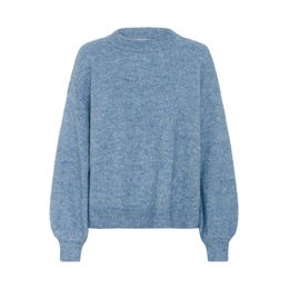 Strickpullover Kaffe "Strickpullover KAluca", Damen, Gr. M, blau (windward blau melange), Obermaterial: 32% Polyacryl PAN. 32% Polyester PES. 20% Wolle mw. 12% Nylon NY. 4% Elasthan EL., Pullover Strickpullover