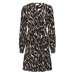 Midikleid Kaffe "Kleid KAmille", Damen, Gr. 34, N-Gr, schwarz (schwarz, braun graphic animal), Obermaterial: 50% Viskose CV. 50% Viskose LENZING ECOVERO CV LenzEcov., Kleider Midikleid
