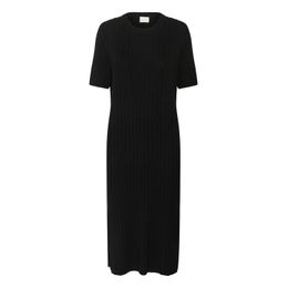 Midikleid Kaffe "Kleid Kalizza", Damen, Gr. L, N-Gr, schwarz (schwarz deep), Obermaterial: 80% Viskose CV. 20% Nylon NY., Kleider Midikleid