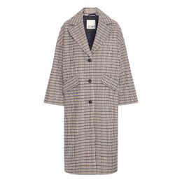 Wintermantel Ichi "Jacke IHEMMALU", Damen, Gr. 34, gr&uuml;n (schwarz navy multi check), Obermaterial: 88% Polyester PES. 12% Wolle mw., M&auml;ntel Wintermantel
