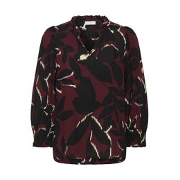 Langarmbluse Kaffe "Langarm-Bluse KAlinda", Damen, Gr. 34, rot (windsor wine, schwarz flower), Obermaterial: 100% Viskose LENZING ECOVERO CV LenzEcov., Blusen