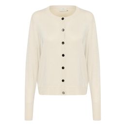 Strickjacke Kaffe "Strickjacke KAregina", Damen, Gr. L, beige (sand dollar), Obermaterial: 70% Viskose CV. 20% Nylon NY. 10% Polyester PES., Strickjacken Strickjacke