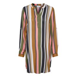 Midikleid Kaffe "Kleid KAmarana", Damen, Gr. 34, N-Gr, pink (gr&uuml;n, pink stripe print), Obermaterial: 100% Viskose LENZING ECOVERO CV LenzEcov., Kleider Midikleid