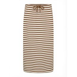 Midirock soyaconcept "Soya Concept Skirt SC-FIDELIA", Damen, Gr. L, 8710c toffee combi, Obermaterial: 100% Baumwolle, R&ouml;cke