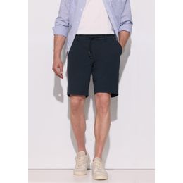 Shorts Street One MEN, Herren, Gr. 30, schwarz ink blau, Stoff, 74% Polyester, 21% Viskose, 5% Elasthan, unifarben, regular fit kurz, Hosen Shorts, im Joggstyle