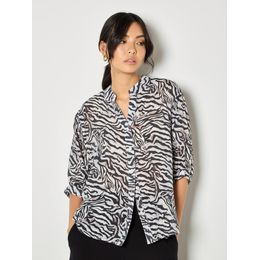 Klassische Bluse Apricot "Bluse", Damen, Gr. L (40), wei&szlig;, gewebt, Obermaterial: 70% Viskose CV. 30% Nylon NY., Manschetten, Blusen Bluse, Druck