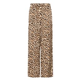 Stoffhose Ichi "Overall IHNIMA", Damen, Gr. 38, N-Gr, braun (braun leopard aop), Obermaterial: 100% Polyester PES., Hosen Stoffhose