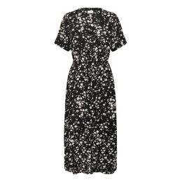Midikleid Kaffe "Kleid KAbeathe", Damen, Gr. 34, N-Gr, schwarz (schwarz, chalk graphic), Obermaterial: 100% Viskose LENZING ECOVERO CV LenzEcov., Kleider Midikleid