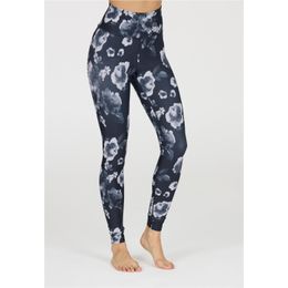 ENDURANCE ATHLECIA Trainingstights ATHLECIA "FRANCE W", Damen, Gr. 34, EURO-Gr&ouml;&szlig;en, blau, 81% Polyester, 19% Elasthan, bedruckt, gebl&uuml;mt, lang, Hosen, mit leichter Kompression