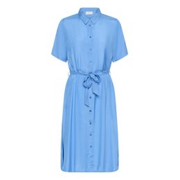 Midikleid Kaffe "Kleid KAemine", Damen, Gr. 40, N-Gr, blau (ultramarine), Obermaterial: 50% Viskose CV. 50% Viskose LENZING ECOVERO CV LenzEcov., Kleider Midikleid