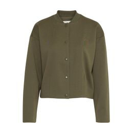 Wintermantel Ichi "Jacke IXKATE", Damen, Gr. L, gr&uuml;n (kalamata), Obermaterial: 74% Polyester Pol. recyc.. 22% Viskose CV. 4% Elasthan EL., M&auml;ntel Wintermantel
