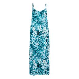 Midikleid Kaffe "Kleid KAthora", Damen, Gr. 40, N-Gr, blau (teal leopard print), Obermaterial: 100% Viskose LENZING ECOVERO CV LenzEcov., Kleider Midikleid