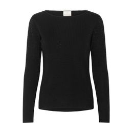 Strickpullover Kaffe "Strickpullover KAminna", Damen, Gr. L, schwarz (schwarz deep), Obermaterial: 80% Viskose CV. 20% Nylon NY., Pullover Strickpullover