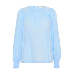 Langarmbluse Kaffe "Langarm-Bluse KAroca", Damen, Gr. 42, blau (windsurfer), Obermaterial: 100% Baumwolle CO., Blusen