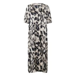 Midikleid Kaffe "Kleid BPaddison", Damen, Gr. L, N-Gr, grau (grau leopard print), Obermaterial: 100% Polyester PES., Kleider Midikleid