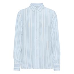 Langarmhemd Kaffe "Langarm - Hemd KAmilia", Damen, Gr. 38, N-Gr, wei&szlig; (chalk, soft chambray stripe), Obermaterial: 70% Viskose CV. 30% Leinen LI., Hemden