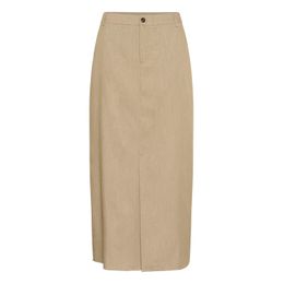Midirock Kaffe "Rock BPravna", Damen, Gr. L, beige (silber mink melange), Obermaterial: 65% Polyester PES. 32% Viskose CV. 3% Elasthan EL., R&ouml;cke