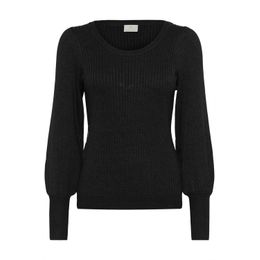 Strickpullover Kaffe "Strickpullover KAdora", Damen, Gr. L, schwarz (schwarz deep), Obermaterial: 80% Viskose CV. 20% Polyamid PA., Pullover Strickpullover