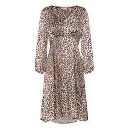 Midikleid Culture "Kleid Culeona", Damen, Gr. L, N-Gr, beige (leopard), Obermaterial: 50% Viskose CV. 50% Viskose LENZING ECOVERO CV LenzEcov., Kleider Midikleid