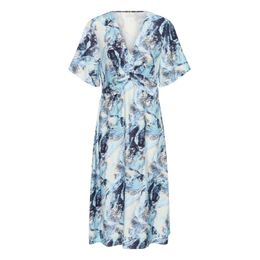 Midikleid Kaffe "Kleid KAjasmin", Damen, Gr. 34, N-Gr, blau (blau organic print), Obermaterial: 83% Viskose CV. 17% Polyamid PA., Kleider Midikleid